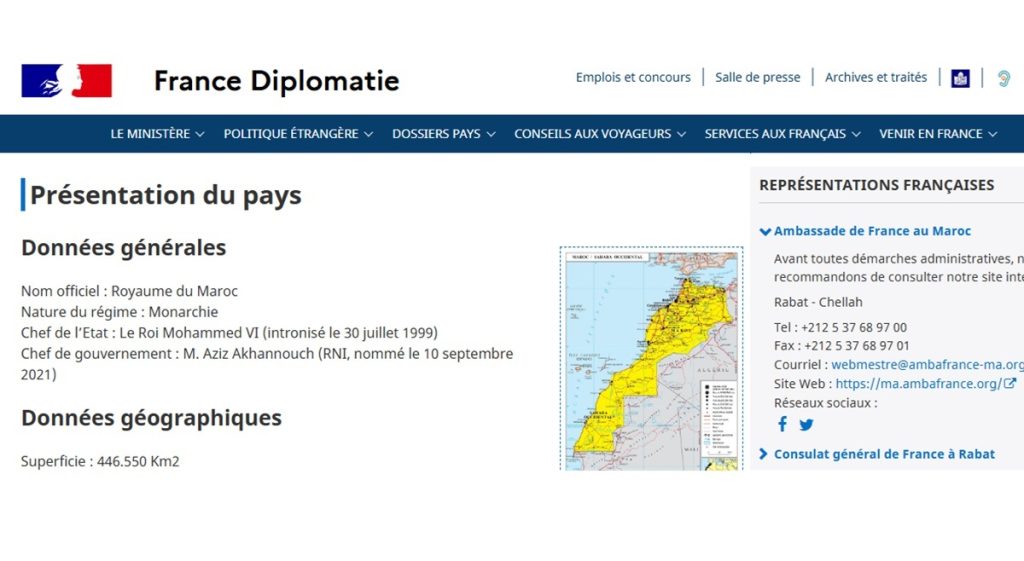 MOROCCAN SAHARA: THE FRENCH REPUBLIC DISPLAYS THE FULL MAP OF MOROCCO ...