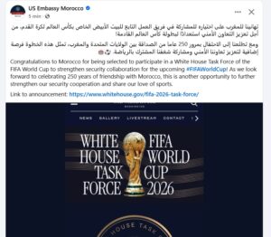 Morocco joins White House task force for the 2026 World Cup, marking a ...